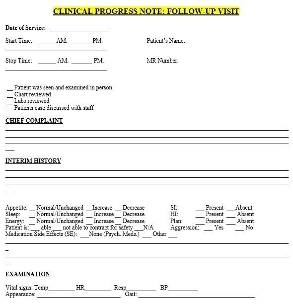 100 Free Progress Notes Templates Word PDF TemplateData