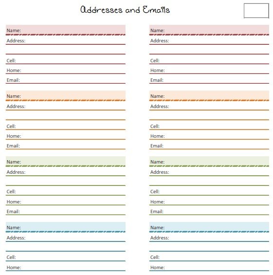 20 Free Printable Address Book Templates Excel Word PDF TemplateData